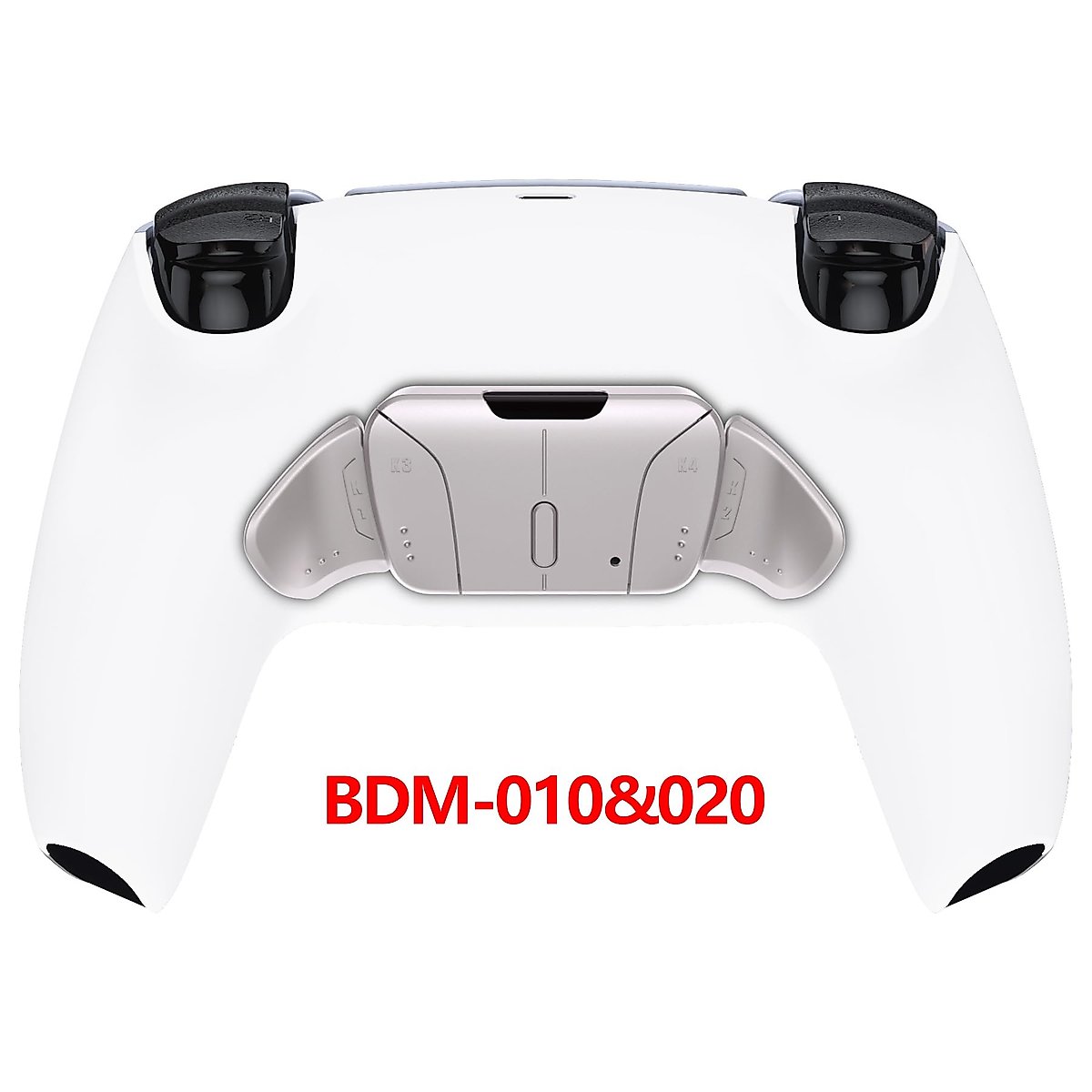 eXtremeRate White Programmable Real Metal Buttons (RMB) Version RISE4 Remap Kit for PS5 Controller BDM 010 & BDM 020, Upgrade Board & Redesigned Back Shell & 4 Back Buttons for PS5 Controller