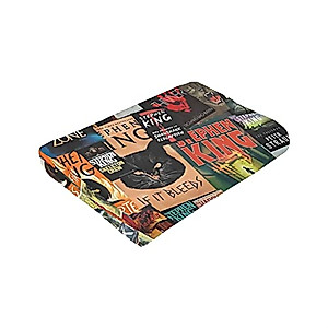 The Full Collection of Stephen King Books Flannel Blanket Lightweight Cozy Bed Blankets Soft Throw Blanket Fit Couch Sofa Suitable for All Season50 X40