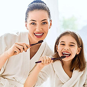 96 Bulk Toothbrushes Manual Travel Toothbrush Set for Adults or Kids, Multi-Color, Medium Soft, Oral Tooth Brush. Travel Toiletries Black Bristle