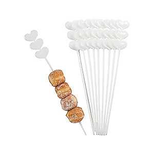 Plastic Heart Skewers - 25 skewers - for fruit kabobs, garnishes and events