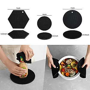 Silicone mats for Kitchen Counter, Pot Holders and hot Pads,Heat Resistant mats for countertop,Multipurpose Table and Countertop Decor Protection mats Kitchen Gadgets Set for 6