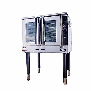 EASYROSE Commercial Convection Oven Single Deck Natural Gas Commercial Ovens for Bakery Kitchen Restaurant, 60,000 BTU