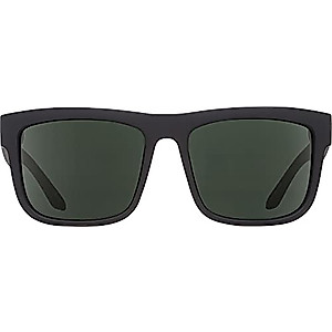 Spy Optic Discord Square Sunglasses, Soft Matte Black/Happy Gray Green Polarized, 57 mm
