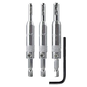 Set of 3 Snappy Tools Hinge Bits - 5/64", 7/64", 9/64" Spring Loaded Self Centering. Made In The USA.