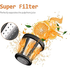 whall Slow Juicer, Masticating Juicer, Celery Juicer Machines, Cold Press Juicer Machines Vegetable and Fruit, Juicers with Quiet Motor & Reverse Function, Easy to Clean with Brush,Grey, ZM1512-C