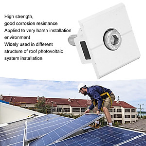 Solar Panel Mount Mid Clamps, 10Pcs Aluminum Alloy Solar Panel Mid Clamps Waterproof Mount Solar Panel Mounting Bracket Solar Panel Accessories