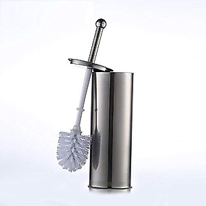 ZAAHH Toilet Bowl Brush Chrome WC Durable Stainless Steel Toilet Bowl Brush Bathroom Cleaning Tool Holder with Base Toilet Brush Home Toilet Cleaning Brush