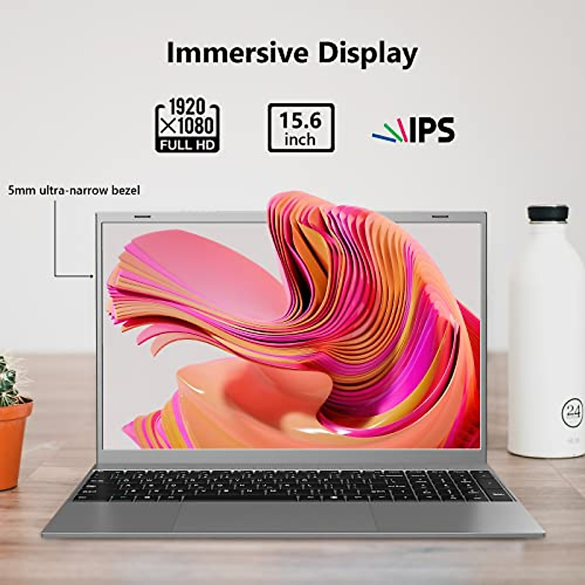 WIPEMIK Laptop Computer, 15.6 Inch 12GB RAM 512GB SSD Intel Quad-Core N4120 Windows 11 Laptop, 1080P Full HD IPS Display, 2.4/5G WiFi, Bluetooth 4.2, USB 3.0, Webcam, Expandable Up to 1TB