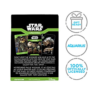 Aquarius Star Wars Creatures Playing Cards – Star Wars Themed Deck of Cards for Your Favorite Card Games - Officially Licensed Star Wars Merchandise & Collectibles