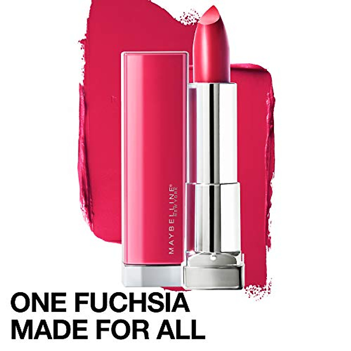 Maybelline Color Sensational Made for All Lipstick, Crisp Lip Color & Hydrating Formula, Fuchsia For Me, Bright Pinky Red, 1 Count
