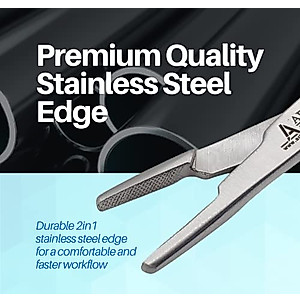 Olsen Hegar Needle Holder, Needle Driver with Scissors Cutting Edges, Scissor Clamp Forceps Fly Tying by Artman Instruments (6 Inches)