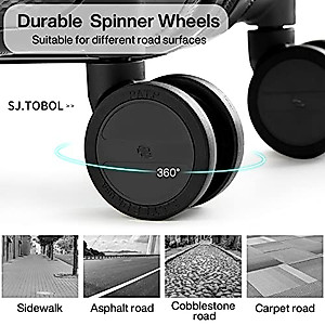 Hanke Luggage Sets 2 piece Carry On Luggage with Wheels PC Hard Shell Suitcases Lightweight Checked Tsa Luggage Large Travel Suitcase Woman Men 20/24 Inch(Jet Black)