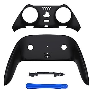 eXtremeRate Top Bottom Decorative Trim Shell Compatible with ps5 Edge Controller DIY Replacement Front Back Clip Shell, Custom Black Plates Cover Compatible with ps5 Edge Controller