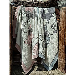 Barefoot Dreams CozyChic Vintage Minnie Mouse Baby Blanket Dusty Rose Multi One Size