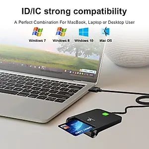 ZOWEETEK CAC Reader Military, CAC Card Reader Military, Smart Card Reader Military, Compatible with Windows, Mac OS and Linux