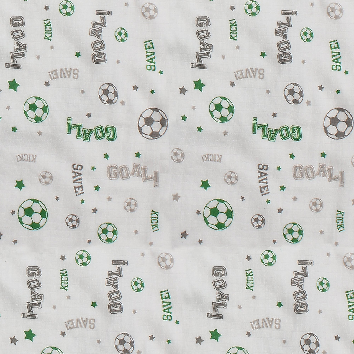 Bacati Soccerball Green/Grey Muslin Quilted Changing Pad Cover