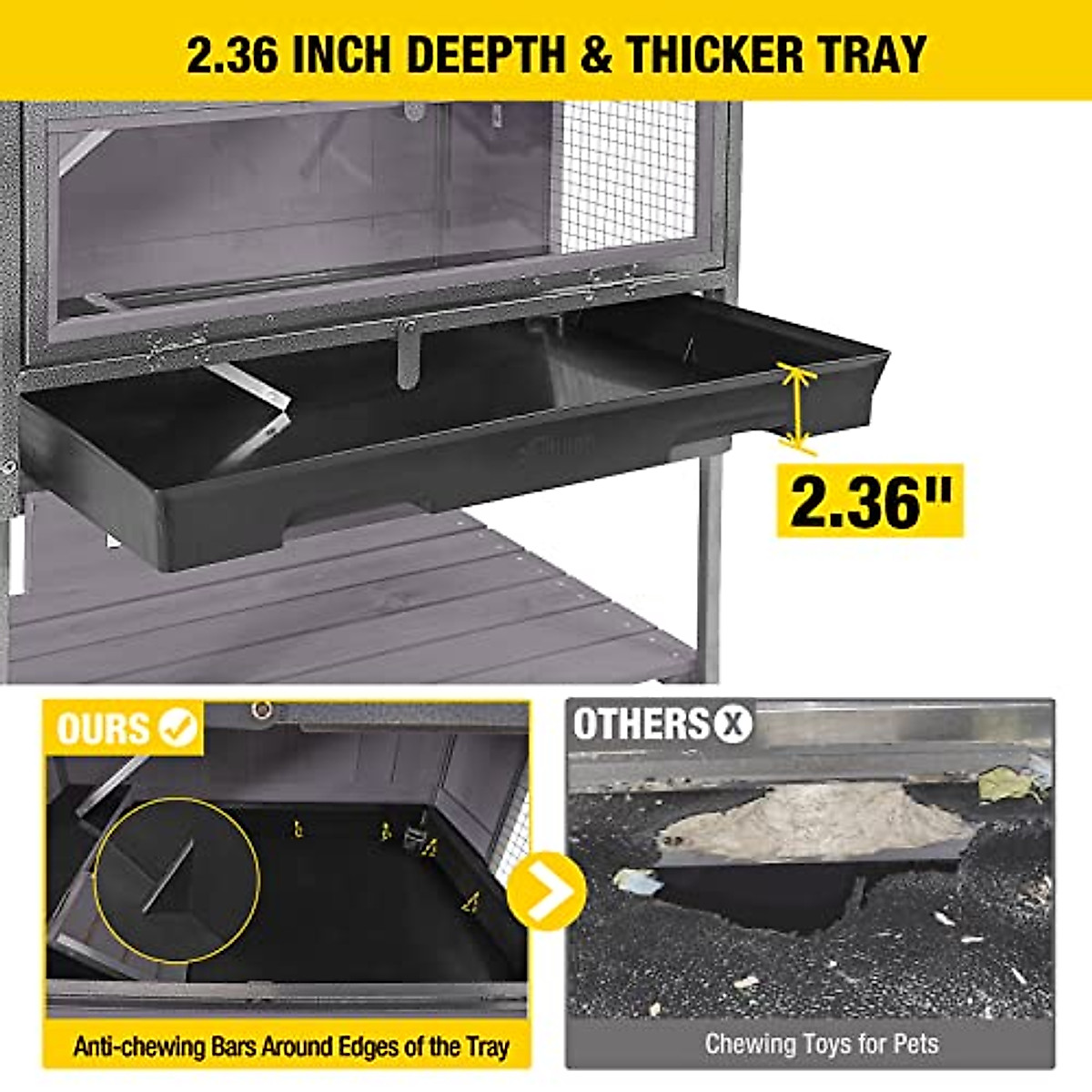 Guinea Pig Cage Metal Frame Hamster Cage Upgrade Anti-Chewing Rat House Indoor Outdoor Use Small Critter Habitat with Plastic Deep Not Leakage Pull Out Tray