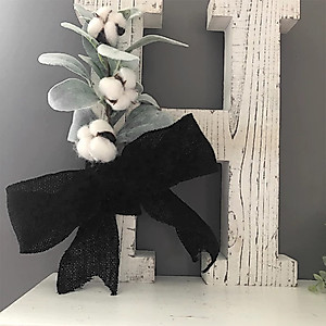 VATIN Black Burlap Wired Ribbon 1-1/2 inch X 10 Yards Fabric Craft Ribbon for Party Decorations,Big Bow,DIY Wreath Craft, Outdoor Decoration