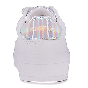 Nautica Girls' Sneakers - Lace-Up Tennis Shoes, Casual & Comfortable for Toddlers, Little Kids & Toddler-Dulcie Girls-White-4