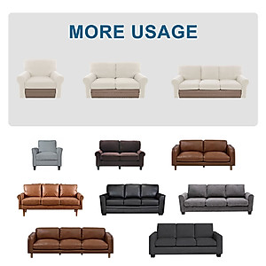 H.VERSAILTEX Multi-Pieces Sofa Covers Stretch Couch Covers Form Fitted Seats and Back Cushions Covers (3 Seat Covers Plus 3 Back Cusion Covers, Bonus 2 Armrest Covers), Ivory