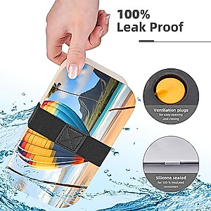 Hawaii Hot Air Balloon Adult Lunch Box, Bento Box, With Cutlery Set Of 3, 2 Compartments, Rectangular, Lunch Box For Adults