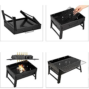 BBQ Grill Outdoor Gas grill Folding Barbecue Grill Portable Compact Charcoal Barbecue Grill Barbecue Grill Bar Smoking Outdoor Camping