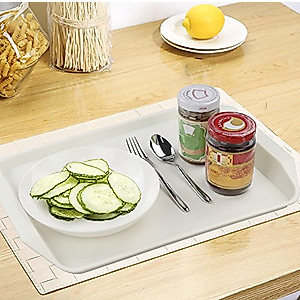 Eagrye Fast Food Serving Trays, Rectangle 16.9" x 12", Set of 6 (White)