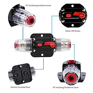 STETION Car Audio 150 Amp Resettable Fuse Circuit Breaker Car Protect for Audio System Fuse 12-24V DC for Car Audio Amps Overload Protection Fuse (150A)