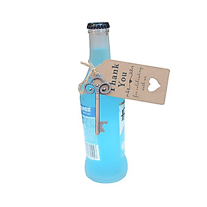 50 Pcs Copper Skeleton Key Beer Bottle Opener With 100 Pcs Thank You Card and 98 Feet Hemp Rope for Wedding Party Favors(50pcs Copper)
