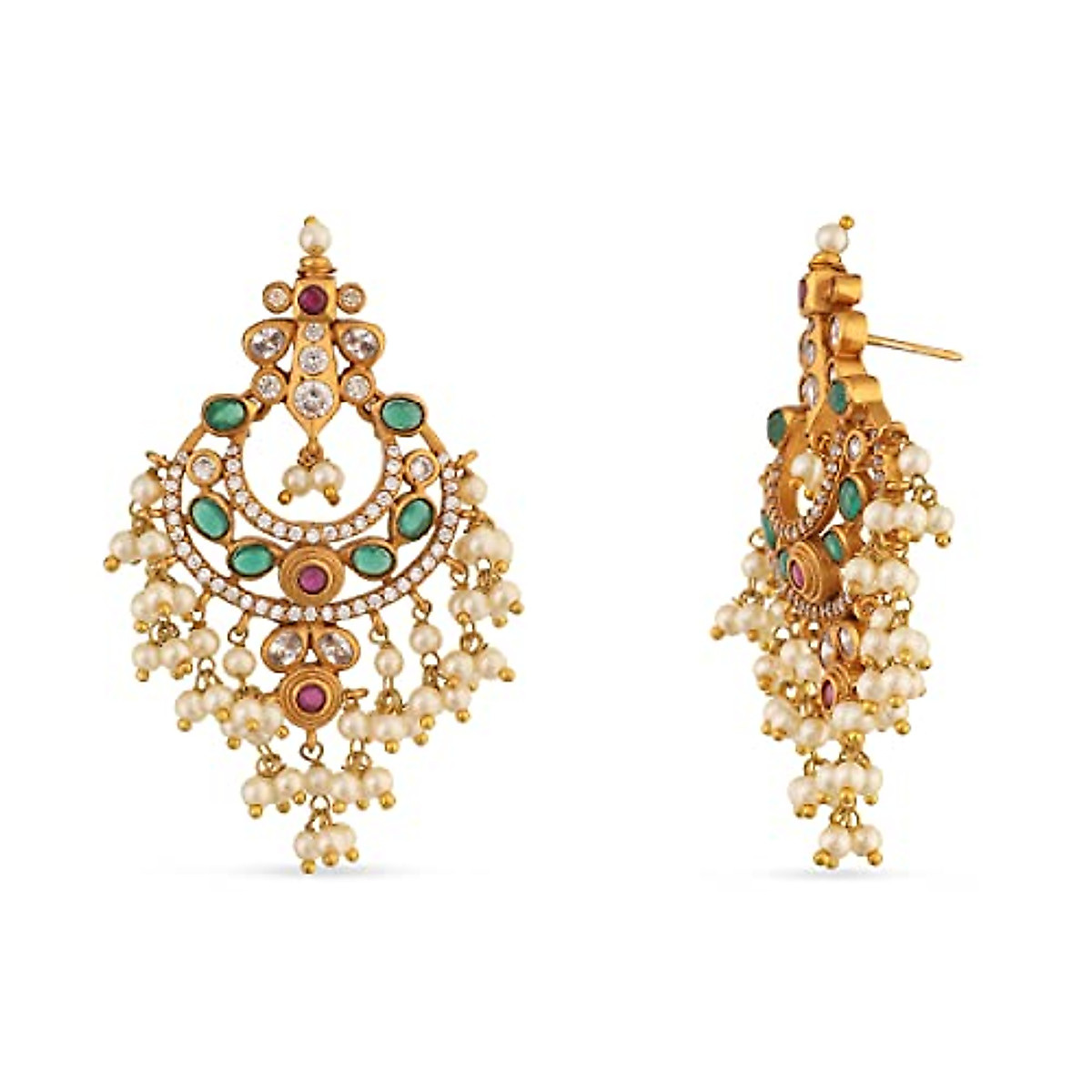 Tarinika Antique Gold Plated Ehimay Drop Earrings with Guttapusalu Design - Indian Earrings for Women | Perfect for Ethnic Occasions | Traditional South Indian Jewelry | 1 Year Warranty*