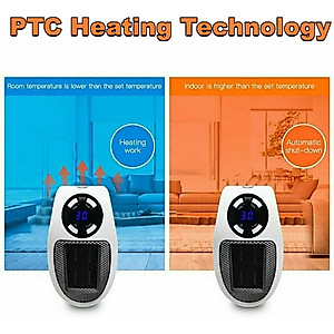 Hupillyur Heat Plug In Heater Electric Space Heater for Bathroom and Small Rooms Low Energy Consumption Blissheat Cozy Heater Portable Compact Whisper Quiet (1 PCS)