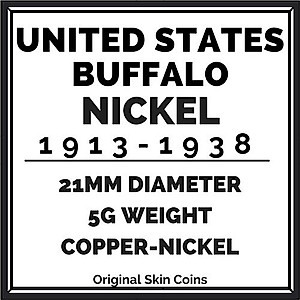 Old U.S. Nickels 3 Coin Collection Set - Liberty Head Nickel, Buffalo Nickel, Jefferson Silver War Nickel