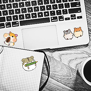 Hamster Stickers Pack 50pcs Waterproof Laptop Sticker Vinyl Decals for Kids Phone Case Water Bottle Stickers for Teens Girls Adults Cool Aesthetic Skateboard Stickers