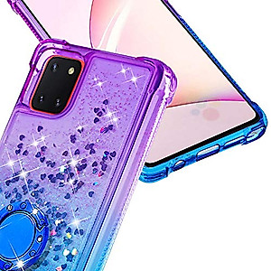 SZYZ Samsung Galaxy A81 Phone Case,Samsung Galaxy Note 10 Lite Case,Samsung Galaxy M60S Case, Glitter Quicksand Gradient Kickstand Shell for Samsung Galaxy A81/Note 10 Lite/M60s,LS Purple Blue