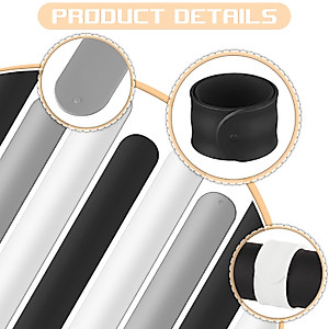 Cunhill 18 Pieces Wrapping Paper Holder Silicone Paper Slap Bands Wrapping Paper Clamps Wrapping Paper Roll Clips for Home Storage Organization, White Black Grey