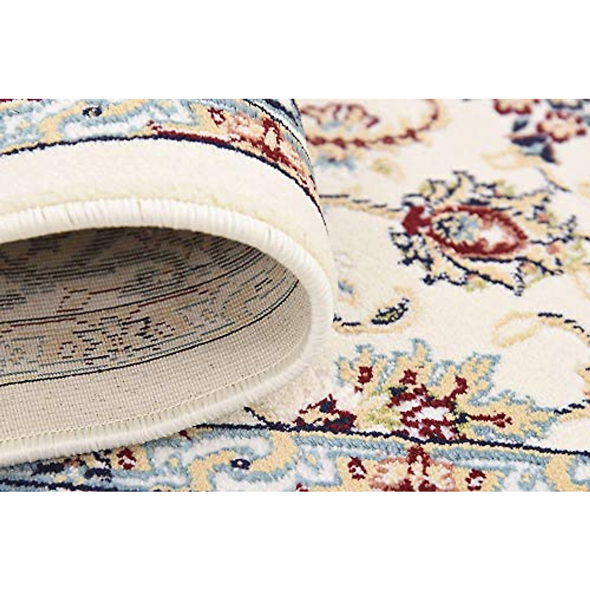 Unique Loom Narenj Collection Area Rug - Leeds (3' x 13' 1" Runner, Ivory/ Blue)