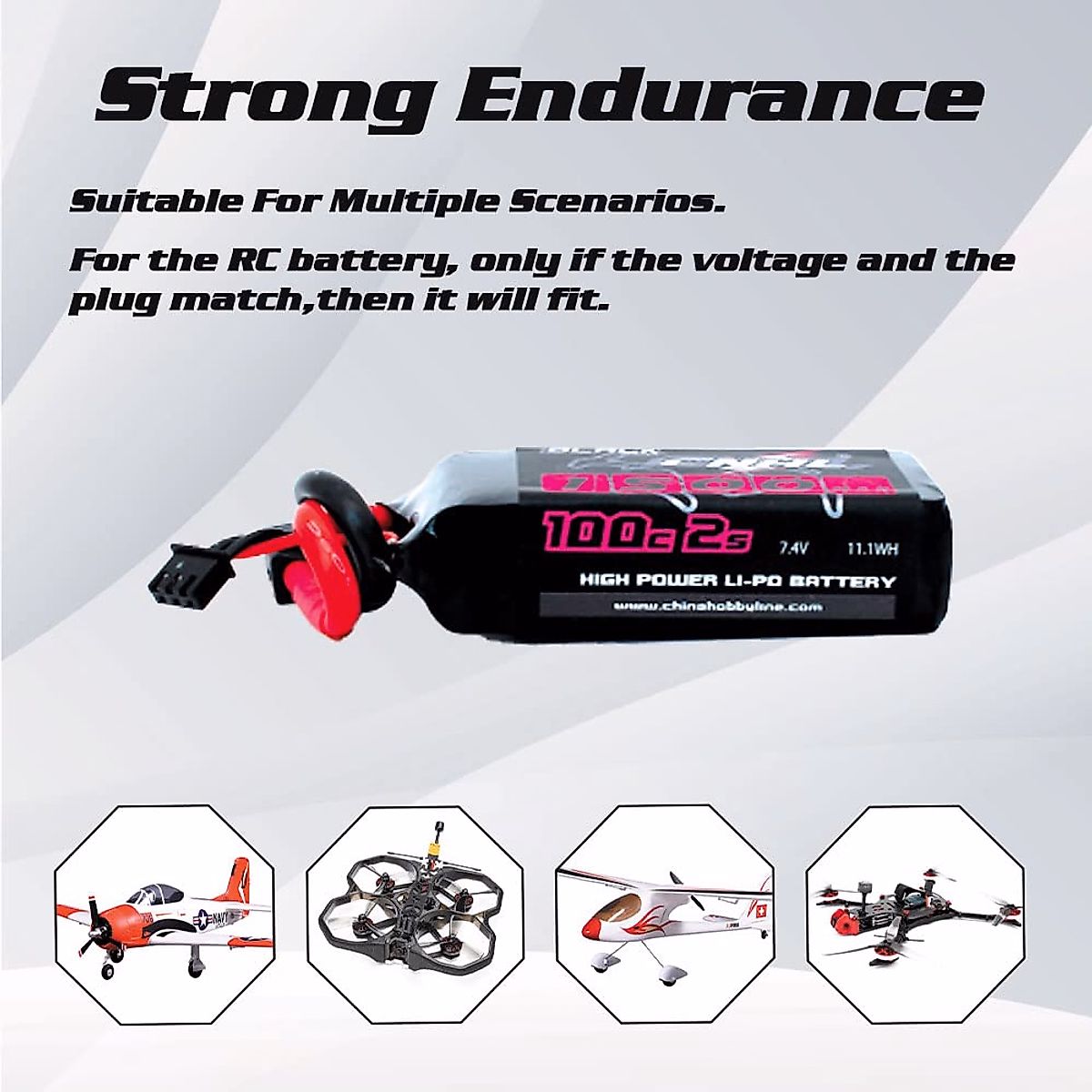 CNHL 2s lipo Battery 1300mah 7.4v 100C with xt60 Plug for Vortex LRC Freestyle V1 RC Boat Heli Airplane UAV Drone FPV Multi-Motor Hobby DIY Parts (2 Packs)