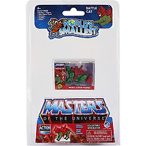 Worlds Smallest Masters of The Universe Bundle Set of 4 Mini Figures - He-Man - Skeletor - Teela - Battle Cat