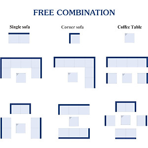 kinbor Patio Furniture - Outdoor Sectional Sofa, 7 Piece Wicker Outdoor Couch Rattan Conversation Set with Thickened Cushions and Glass Coffee Table