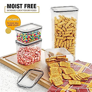 12 Pcs Airtight Food Storage Containers with Lids-Plastic Pantry Storage Containers-100% Leakproof Reusable Organization and Storage, BPA Free Clear Canisters for Cereal, Sugar, Rice, Pasta, and Flour
