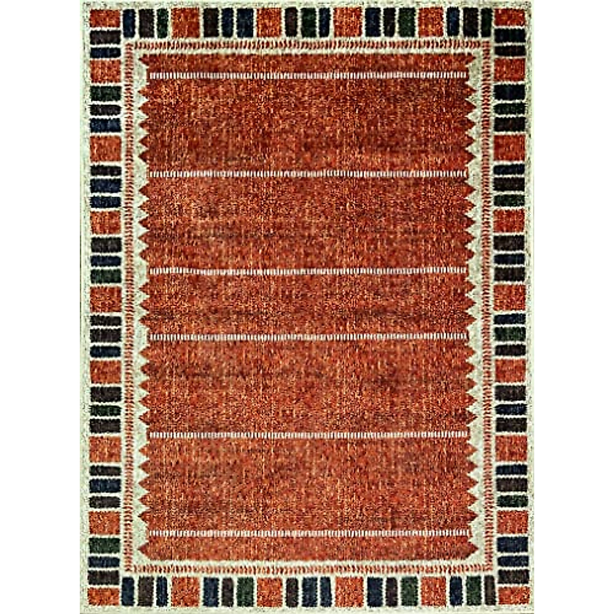 AK RUGS Contemporary Printed Area Rug Gloria Collection Living Room Kitchen Hallway Rug (Orange, 6' x 9')