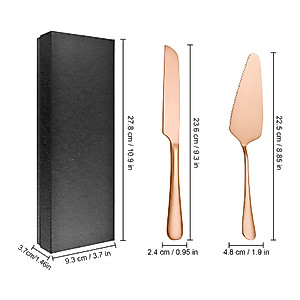 DUMING-IN Wedding Cake Knife and Server Set, Rose Gold Stainless Steel Cake Pie Serving Set Gift Cake Cutting Set for Wedding, Birthday, Parties and Events