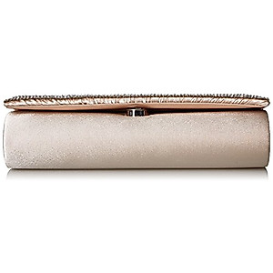 Jessica McClintock womens Chloe Satin Clutch Evening Handbag, Champagne, One Size US