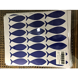 77Pieces Set Fish Wall Decal,Removable Vinyl Stickers for Kids Baby Bedroom, Bathroom,Nursery Decoration A05 (Blue)