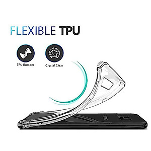 Galaxy S8 Plus Case Crystal Clear Shockproof Bumper Protective Cell Phone Case for Samsung Galaxy S8 Plus Transparent Pure TPU Back Covers for Men Women Boys Girls Flexible Slime Fit Rubber Silicone