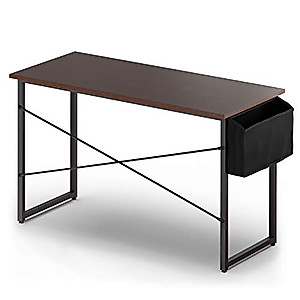 Tangkula Computer Desk with Storage Bag, Home Office Writing Study Desk, Modern Simple Style Laptop Table (40", Coffee)