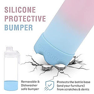 CHILLOUT LIFE 12 oz Kids Insulated Water Bottle for School with Leakproof Spout Lid and Cute Waterproof Stickers, Personalized Stainless Steel Thermos Flask Metal Water Bottle For Girls & Boys