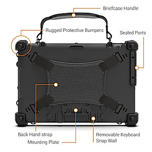MobileDemand Flex 10B Rugged 10 inch Tablet with Keyboard and Windows 11 Pro Upgrade, A Rugged Laptop Tablet PC,(Beats Traditional Laptop Computer in Rigidity), Field Work Business Laptop