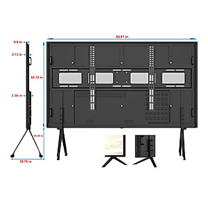 GTUOXIES 98 Inch 4K Digital Signage TV A+ Panel with Floor Stand, Civil, Commercial with Wi-Fi, Bluetooth, HDMI, USB, Wire/Wireless, Full Array LED Back Light