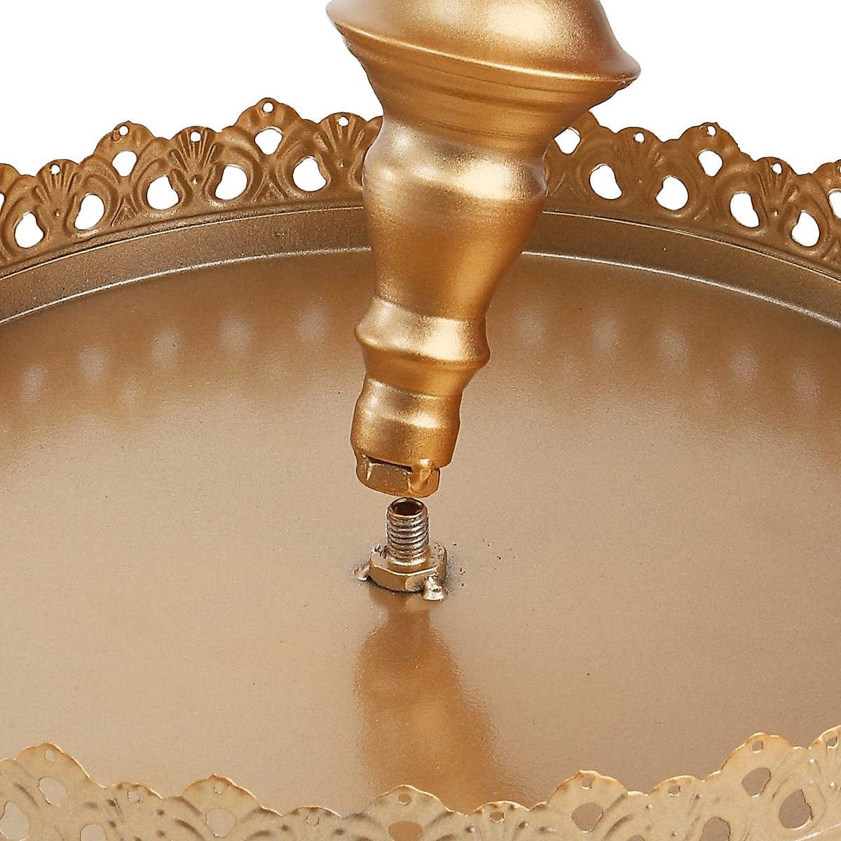 YOUEON Set of 3 Metal Gold Cake Stands, 8/10/12 Inch Round Metal Cupcake Display Stands, Dessert Stand Cake Stand for Dessert Table, Weddings, Birthday, Parties, Octangular Pedestal